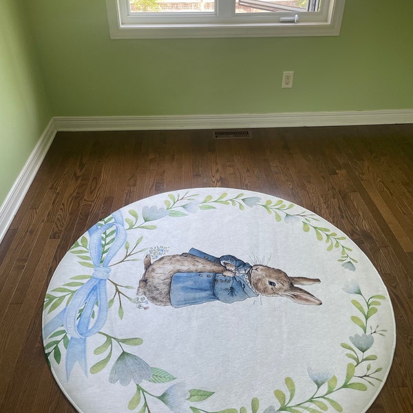 Peter Rabbit Round Rug for Nursery or Kids Playroom, Peter Rabbit Theme ...