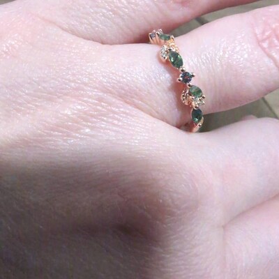 Color Changing Gemstone Ring, 6x8mm Emerald Cut Alexandrite Wedding ...