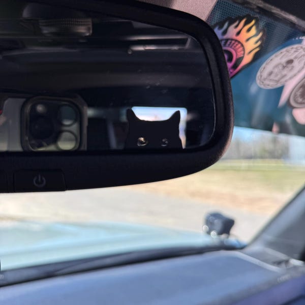 Cat Peeker Decal, Car Decal, Black Cat Peeker Sticker, Blank Button ...