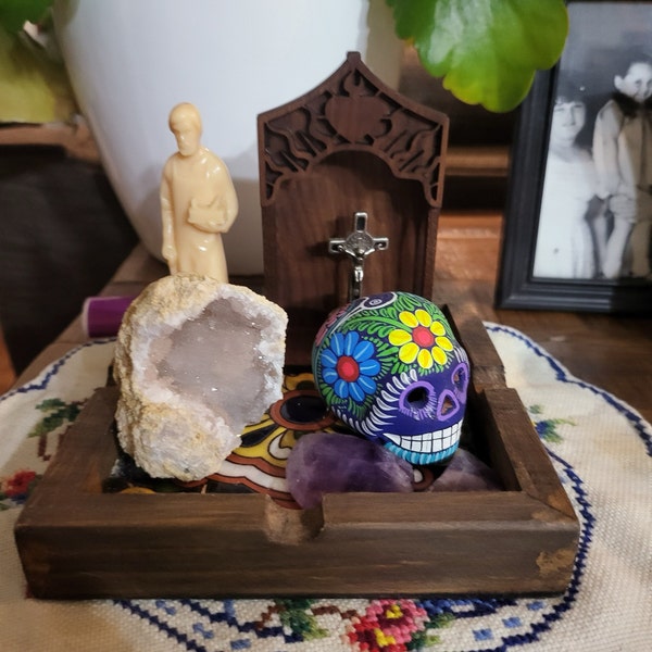Walnut Sacred Heart Small Nicho Ofrenda Shrine Altar - Etsy