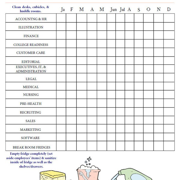 Weekly Cleaning Checklist, Printable Letter & A4, Printable A5, Happy ...