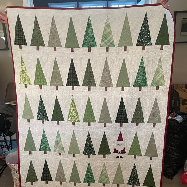 Santa in the Trees Quilt Pattern PDF - Etsy