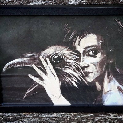 Little Witch Crow Dance rook Stomp Giclee Print of an Original Drawing ...