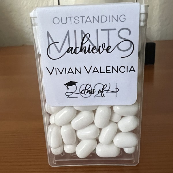 Graduation Sticker, Personalized Achieve-mint Class of 2025 Party Favor ...