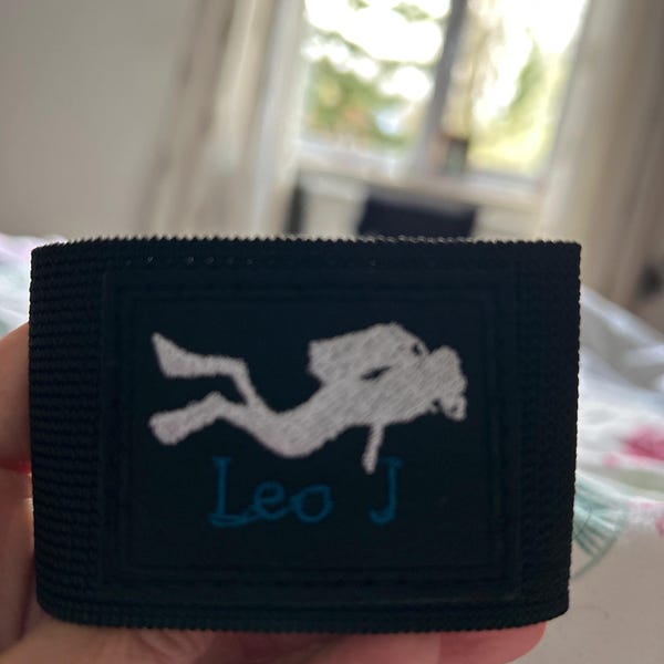 Custom Name Scuba Dive Tag, Personalized Embroidered Scuba BCD Name Tag ...