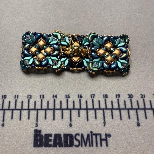 Flower Tennis Bracelet Beading Tutorial – PDF Pattern With Seed Beads, Pearls, Bicone Beads ...