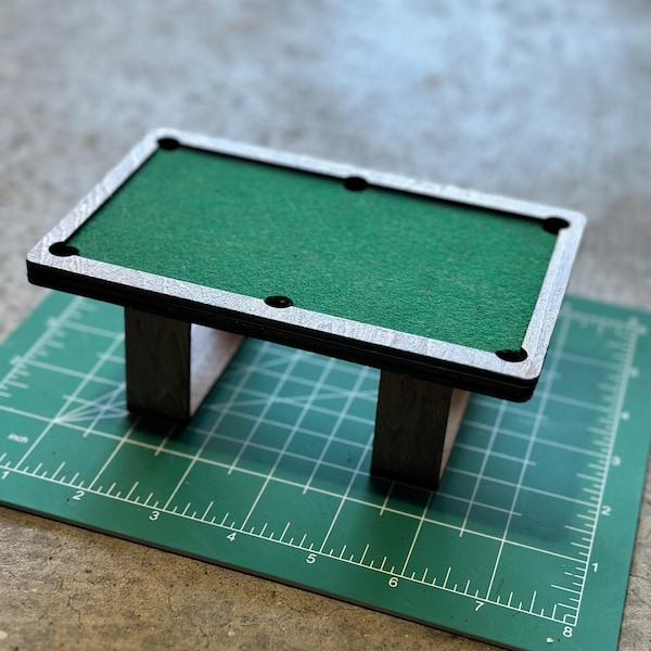 DIGITAL FILE Modern Doll House Miniature Pool Table Laser Cut File SVG ...