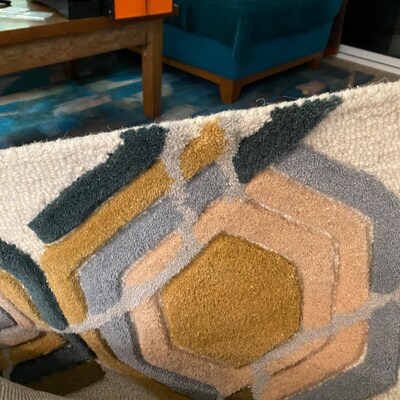 Blue Tufted Rugs 8x10 Rugs 9x12 Living Room Rugs Handmade Rugs - Etsy