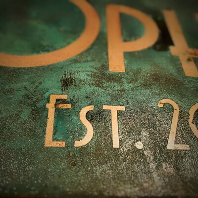 Copper Custom Sign Personalized With Last Name Copper Patina Sign and ...