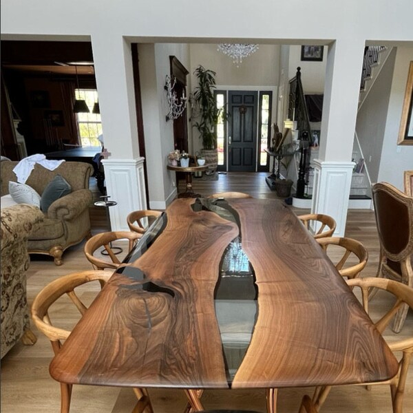 Unique Walnut Epoxy Coffee Table, Side Table,ready TO Shipping,round ...