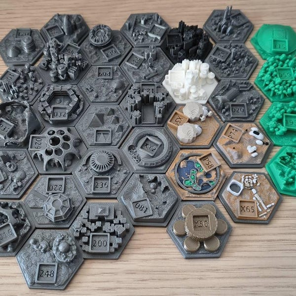 Card-appointed City/greenery Tiles (30 Tiles) Set I-X for Terraforming ...