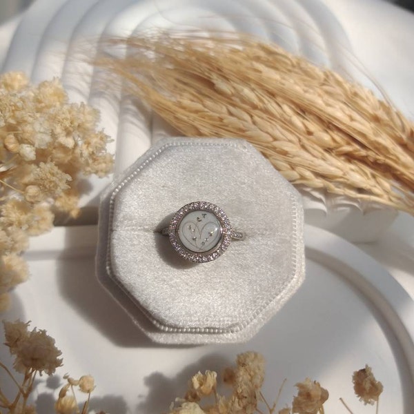 Keepsake Breast Milk Resin Ring Settings Round Solid Back 925 Sterling ...