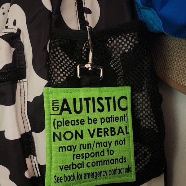 Autism Alert Hang Tag, Personalized Medical Alert Hanging Patches ...