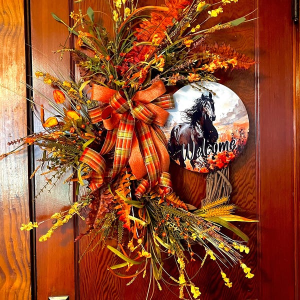 White Bengal Tiger Welcome Wreath Sign, 3-D Metal Bengal Tiger Sign ...