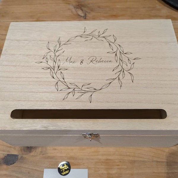 Personalised Wooden Card Box - Post Box, Wedding Cards - Memory Box ...