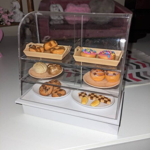 Dollhouse Furniture Miniature Clear Acrylic Bakery Showcase Miniature ...