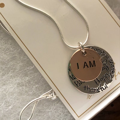 I Am Necklace Motivational Necklace Positive Message - Etsy