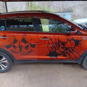 Dark Skull Shadow Glass Rear Window Decal Graphic Truck Perf - Etsy