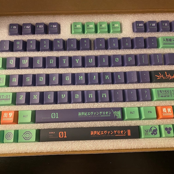 Eva Unit-01 Keycap Set, Cherry Profile, PBT, Cherry MX Stem, Dye-sub ...