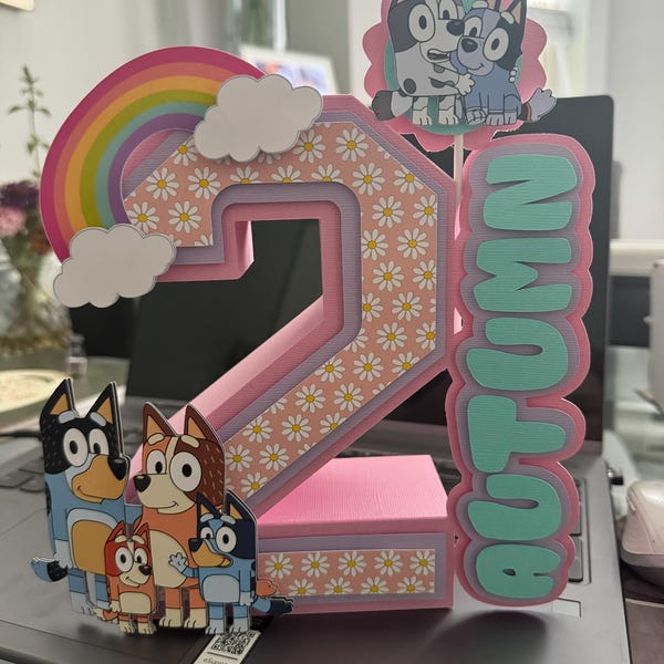 3D Number or Letters Bluey Decoration Bluey Birthday Party Bluey Boy ...