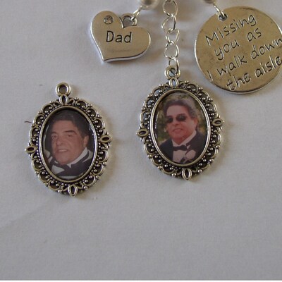 Memorial Ivory Dad Bouquet Charm Wedding Charm for Bride Bridal Bouquet ...