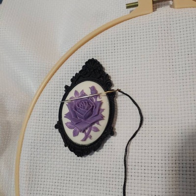 Handmade Baroque Framed Rose Goth Needleminder Protect Your - Etsy