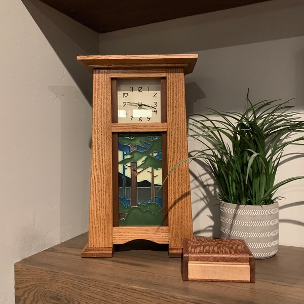 Arts & Crafts Mantel Clock With arts and Craftsman LCC Tile - Etsy
