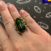 Green Beetle Ring Women's Big Ring With Scarab Cicada Jewelry Enamel ...