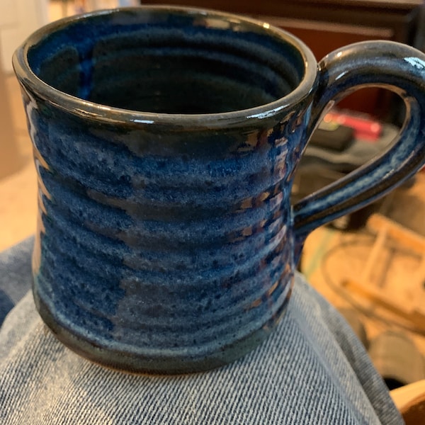 Rustic Mug, Handmade Coffee Mug in Bright Blue - Etsy