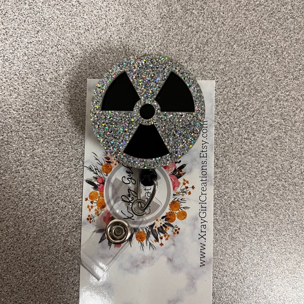 Xray Badge Reel - Radiation Symbol Badge Reel - X-ray Tech Badge - CT Technologist Badge Reel ...