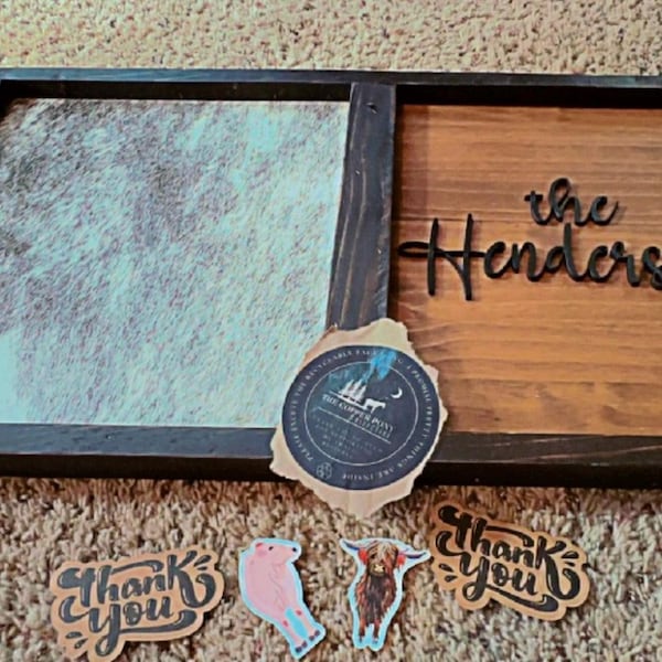 Cowhide Branding Frame, Cowhide Wood Sign, Family Heirloom, Unity ...