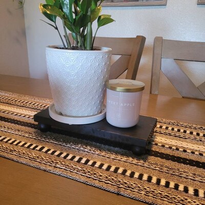 Wood Riser, Ball Leg Wood Tray, Farmhouse Decor, Rustic Tray, Riser ...