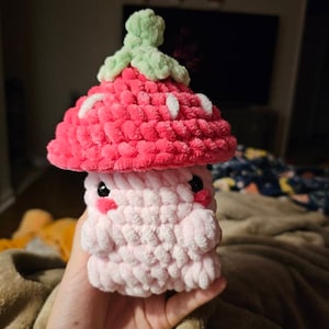Crochet Strawberry Mushroom Pop Pattern LOW SEW Mini Mushie Fidget PDF ...