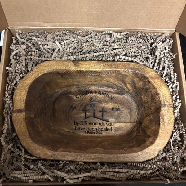 Personalized Wood Prayer Dough Bowl: Engraved Scripture Cards - Etsy