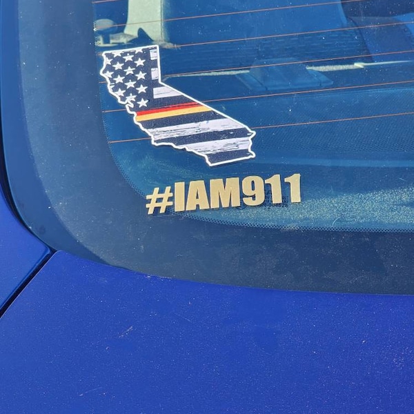 Thin Blue Line LEO American Flag Badge Vehicle Decal. Vinyl Decal. Law ...