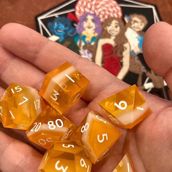 Orange Cream Soda Dice - Handmade Resin Sharp Edge Dice Set for Dnd, D ...