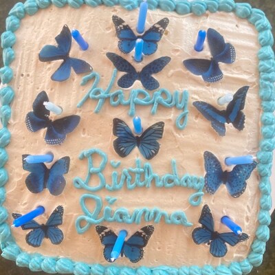 Cakeshop 12 X PRE-CUT Blue Butterfly Edible Cake Toppers BT065 - Etsy