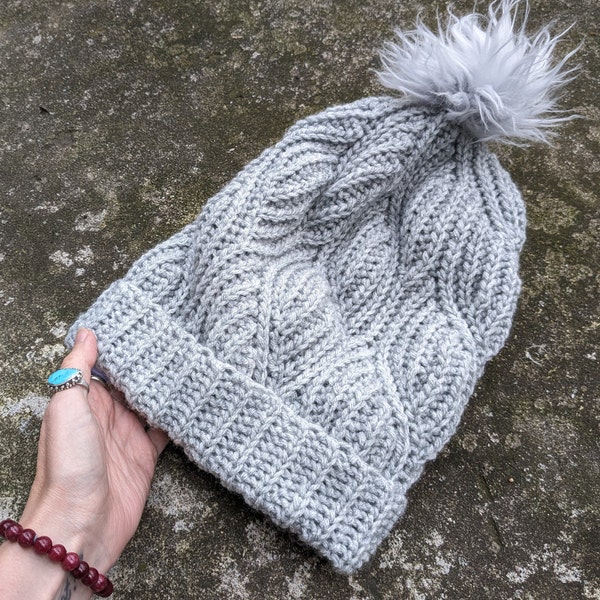 CROCHET PATTERN- GIANNA Knit-look Slouchy Cropped Beanie,hat ...