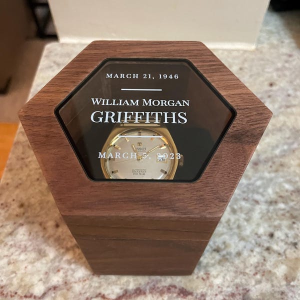 Hexagon Watch Box W/ Glass Top & Pillow (watch NOT Included) - Wood ...