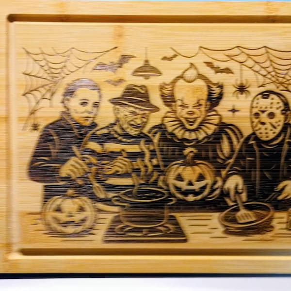 Horror Cutting Board Engraving File, Halloween Cutting Board Svg ...