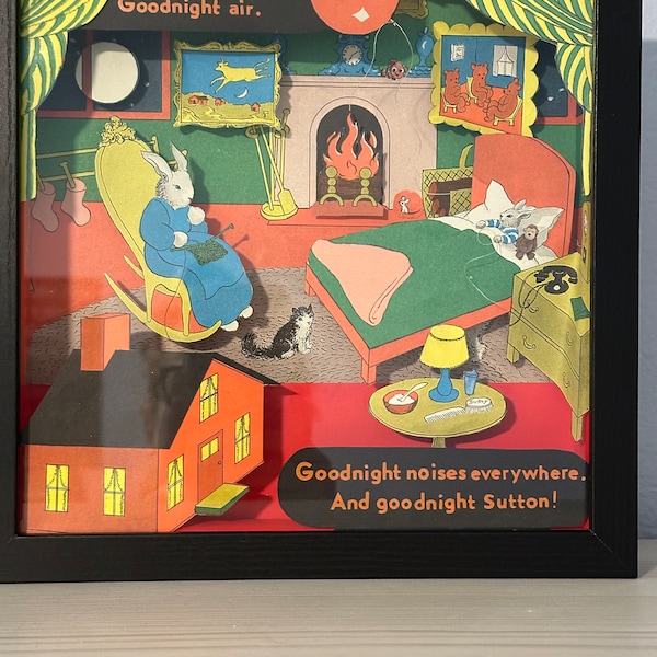 Goodnight Moon Wall Art Classic Children’s Story Book Kids Library ...