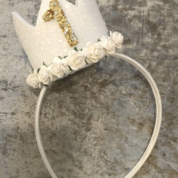 Crown on Alice Band, Birthday Crown, Party Hat, 1st Birthday Gift Ideas ...
