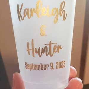 Custom Wedding Cups, Reception Bar Frosted Cups, Personalized ...