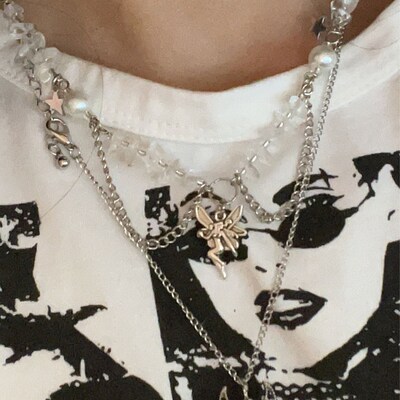 Gold Heart Pendant Fairy Layered Necklace. Gold Chain - Etsy