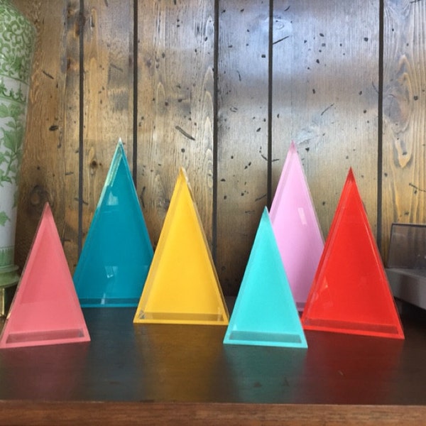 Modern Triangle Decor - Colorful Lucite Triangles - Home Decorations - Etsy
