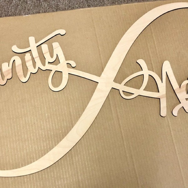 Personalized Infinity Wood Sign, Custom Infinity Wooden Sign, Infinity ...
