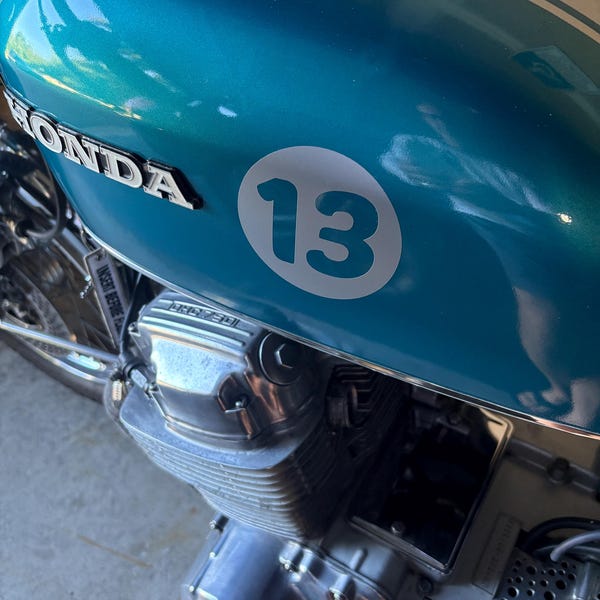 Custom Made Motorcycle Tank Number Decal Sticker Cafe Racer Choose ...