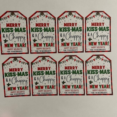 Merry Kissmas and a Chappy New Year Gift Tags,christmas Lip Balm ...