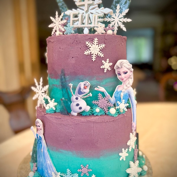 Elsa Frozen Cake Topper Luxury Double Layered - Etsy UK