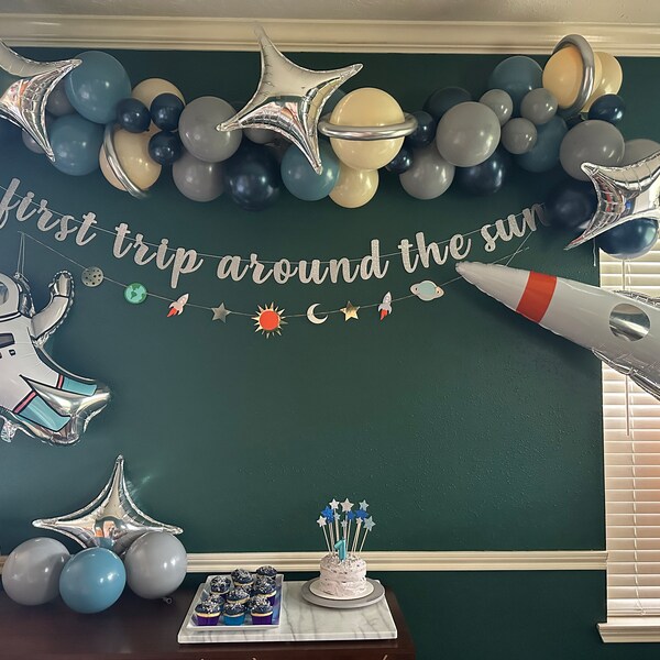 Space Banner, Space Birthday Party Decorations, Two the Moon, High ...